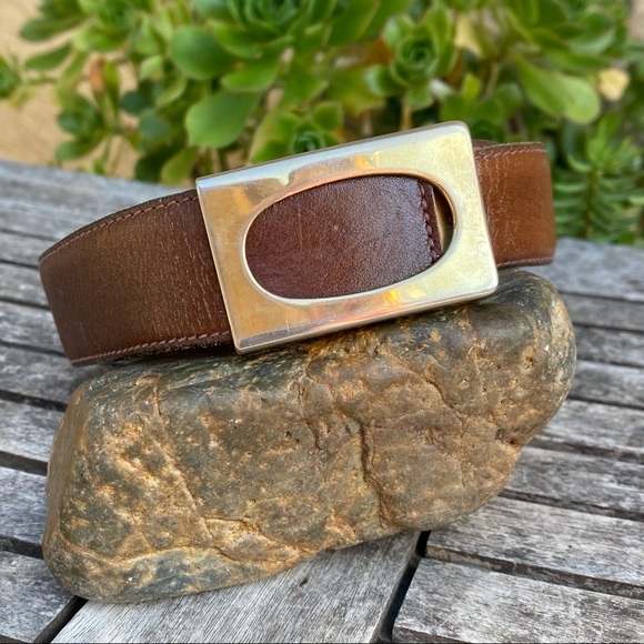 Vintage | Accessories | Vintage Bullocks Leather Brown Steel Buckle ...